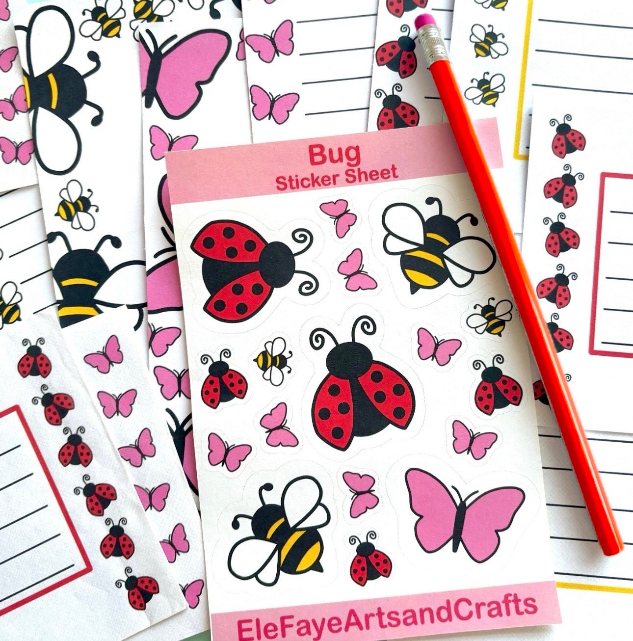 Bug Letter Writing Set Bug Letter Writing Kit for Kids Pen Pal Insect ...