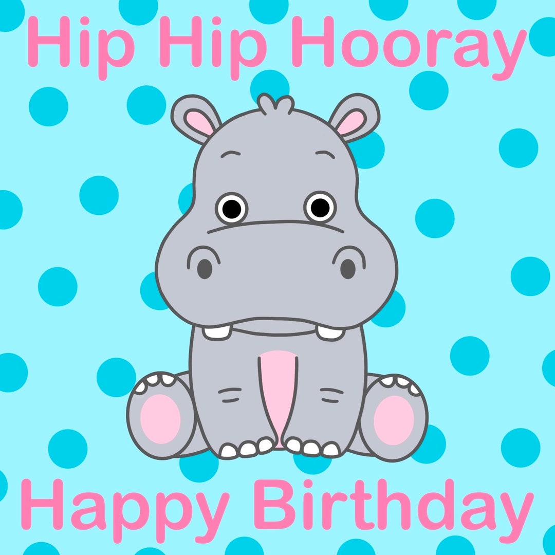 Hippo Birthday Card | Birthday Card | Greeting Card | Hippo Card ...