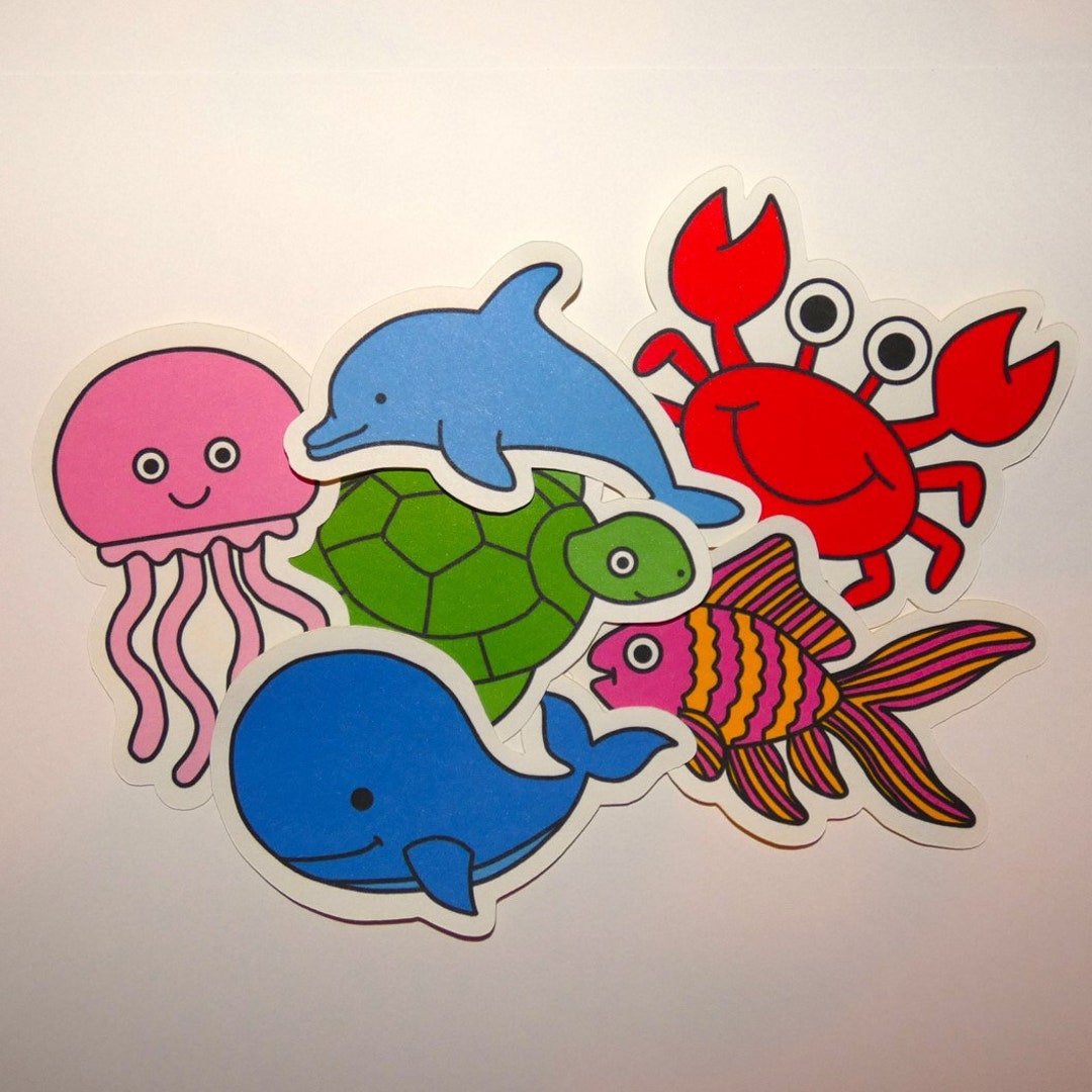 Sealife Sticker Set Sticker Pack Sea Animals Stickers - Etsy