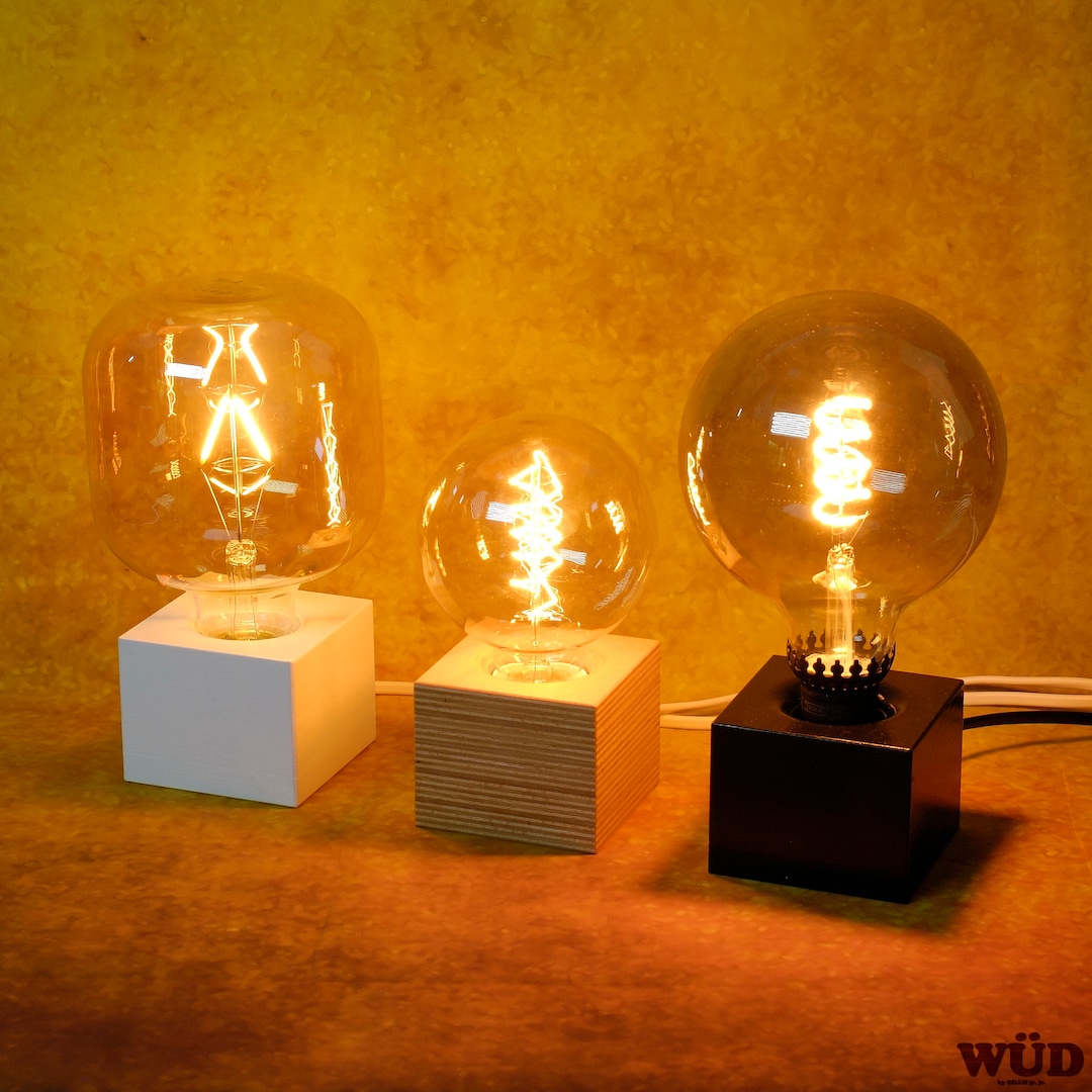 Nightstand Wood Lamp Base, Wood Lamp Body, Black Lamp Base, Black Lamp ...