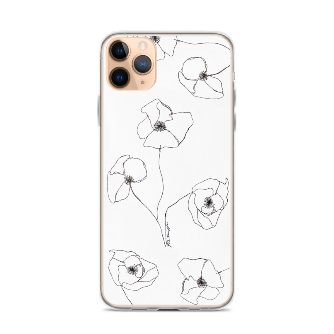 Line Art Flower Phone Case Handmade Line Art Phone Case - Etsy
