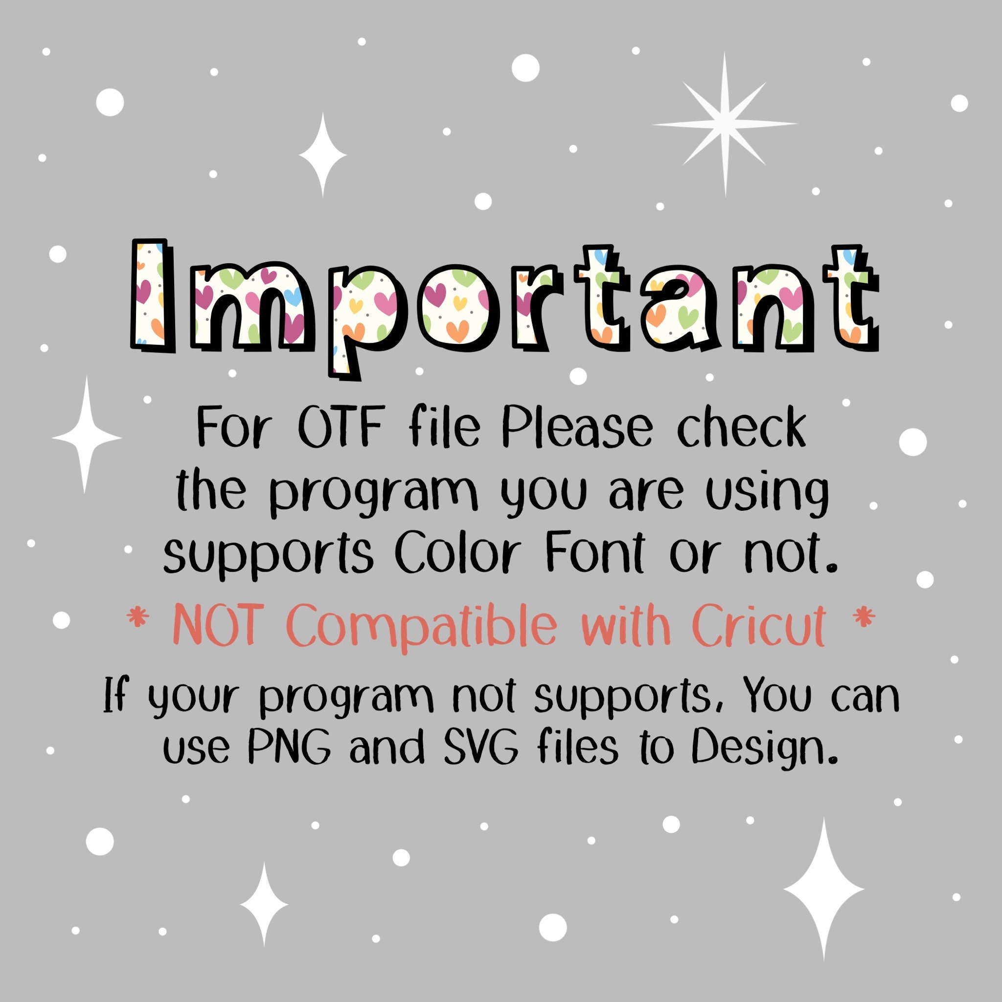 Colorful Heart OTF PNG Svg Color Font OTF Installable Font Download Add ...