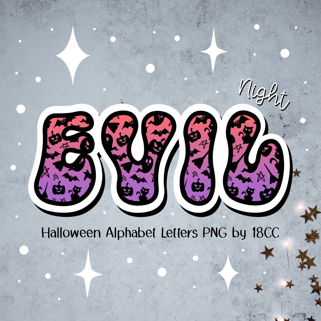 Evil Night Colors | Doodle Letters | PNG Transparent | Alphabets ...