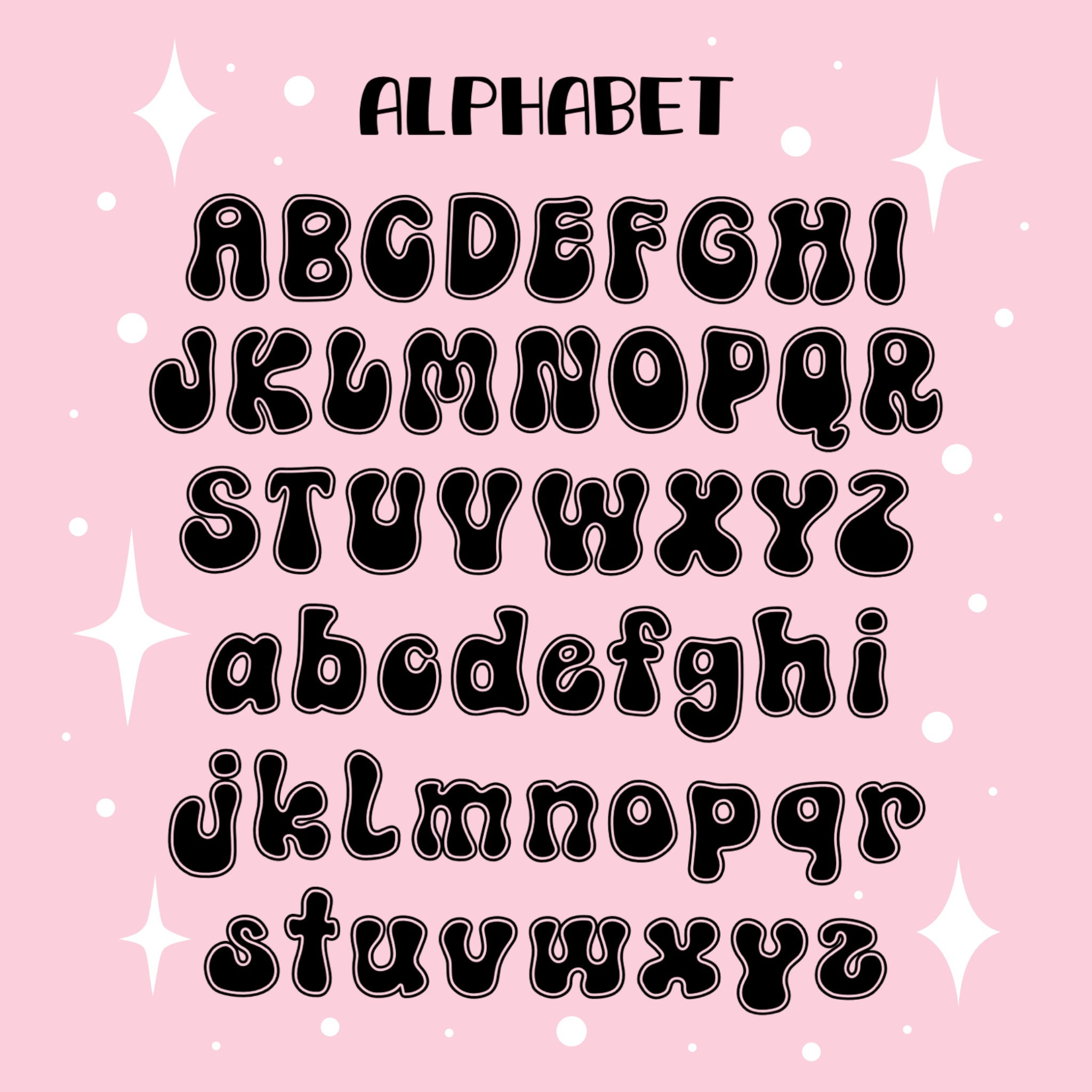 Chunky Groovy OTF TTF Installable Font Download Add-ons Type Bubble ...