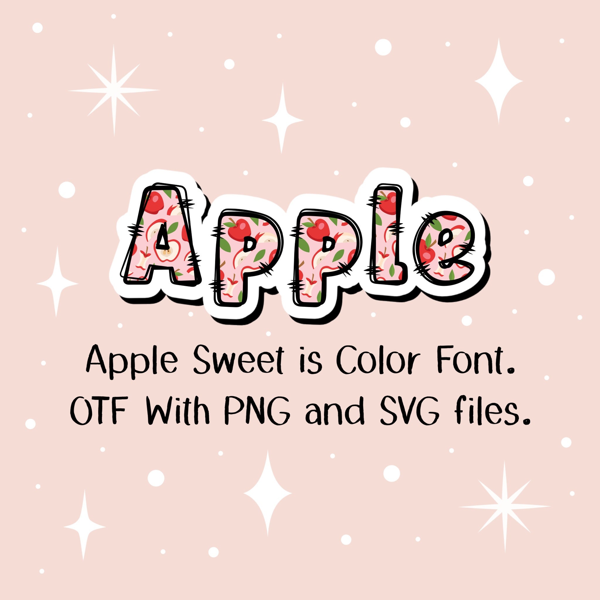 Apple Sweet OTF PNG Svg Color Font OTF Installable Font Download Add ...