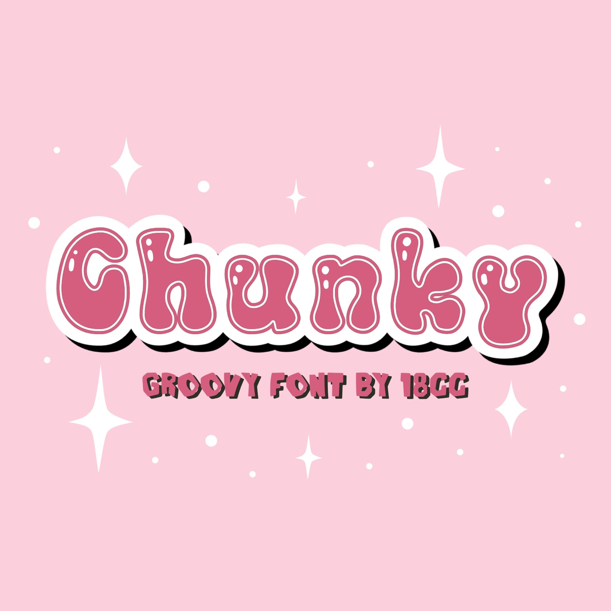 Chunky Groovy OTF TTF Installable Font Download - Etsy