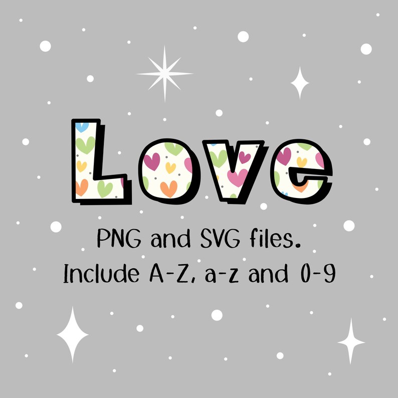 Colorful Heart OTF PNG Svg Color Font OTF Installable Font Download Add ...