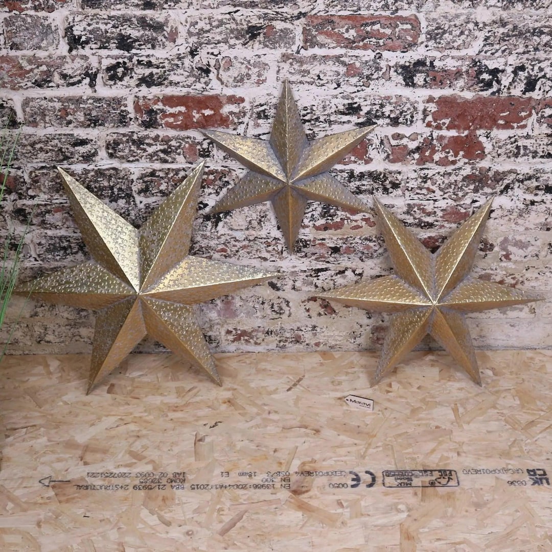 Tara Trio Gold Star Wall Art Accents - Etsy