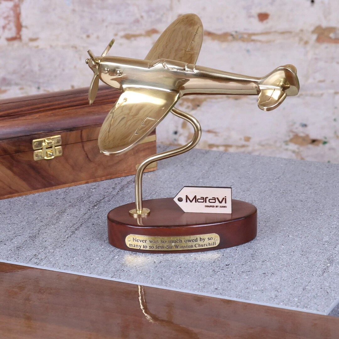 Brass Spitfire Model With Churchill Quote Plaque - Etsy