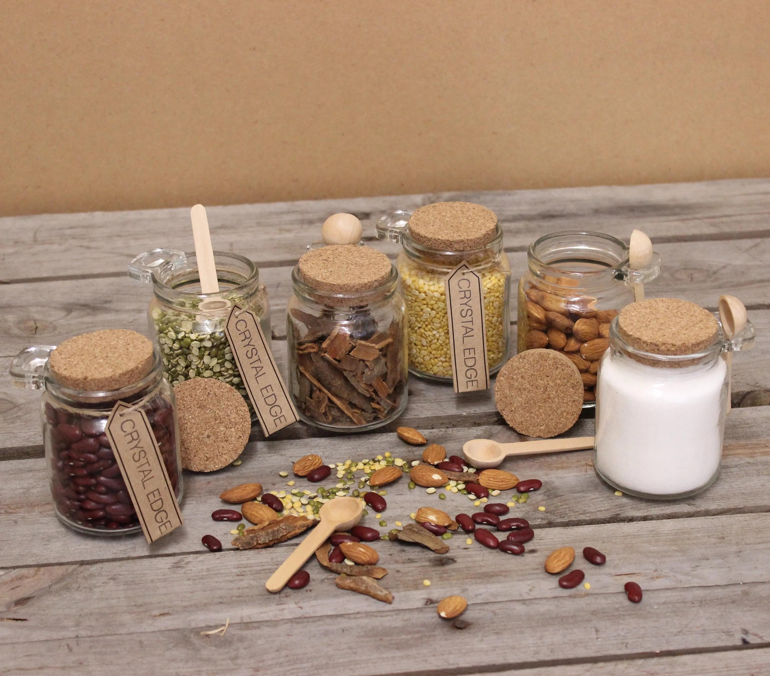 General Store Set of 6 Glass Storage Jars With Lid and Spoon - Etsy