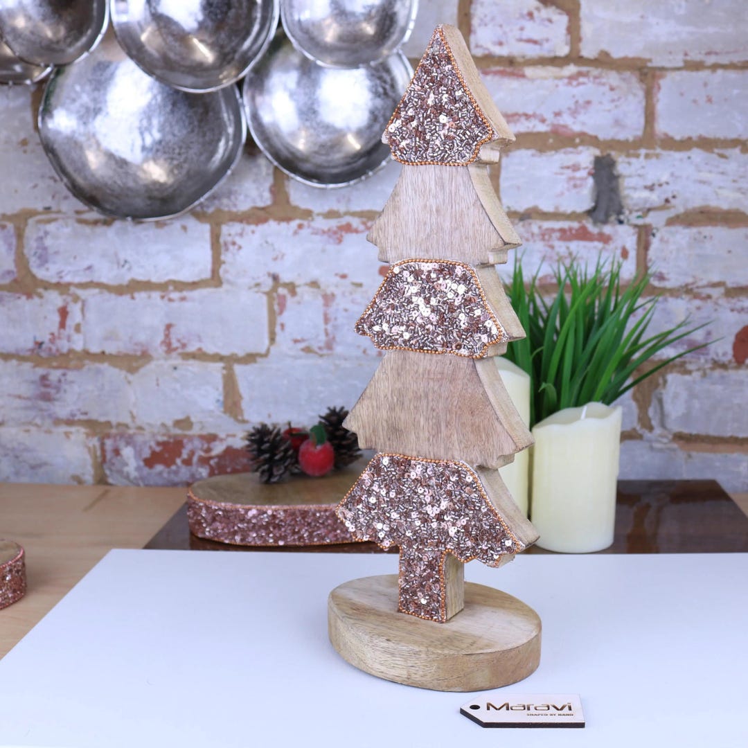 Lovell Christmas Tree Shape Table Decoration Copper Jewel Design 38cm ...