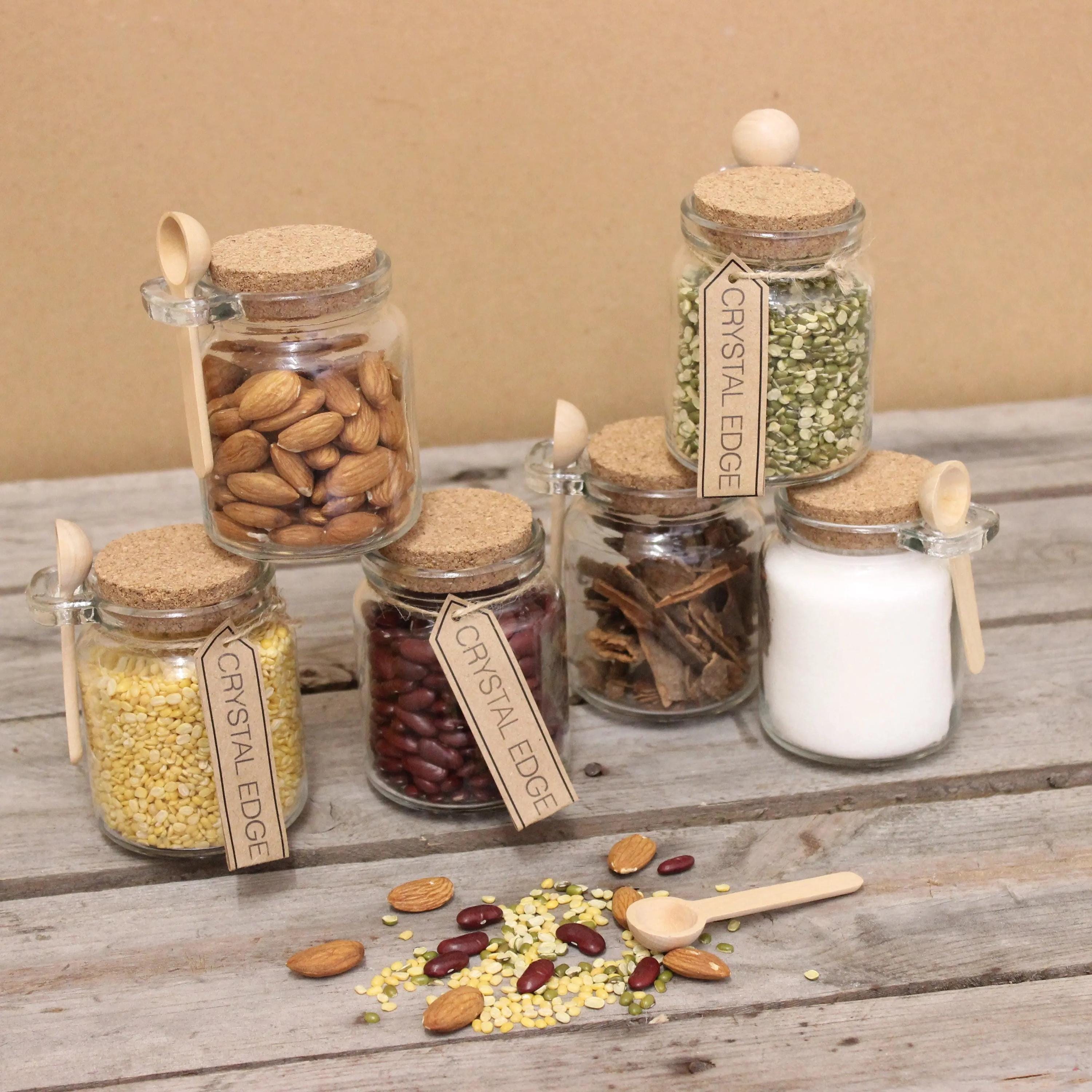 General Store Set of 6 Glass Storage Jars With Lid and Spoon - Etsy