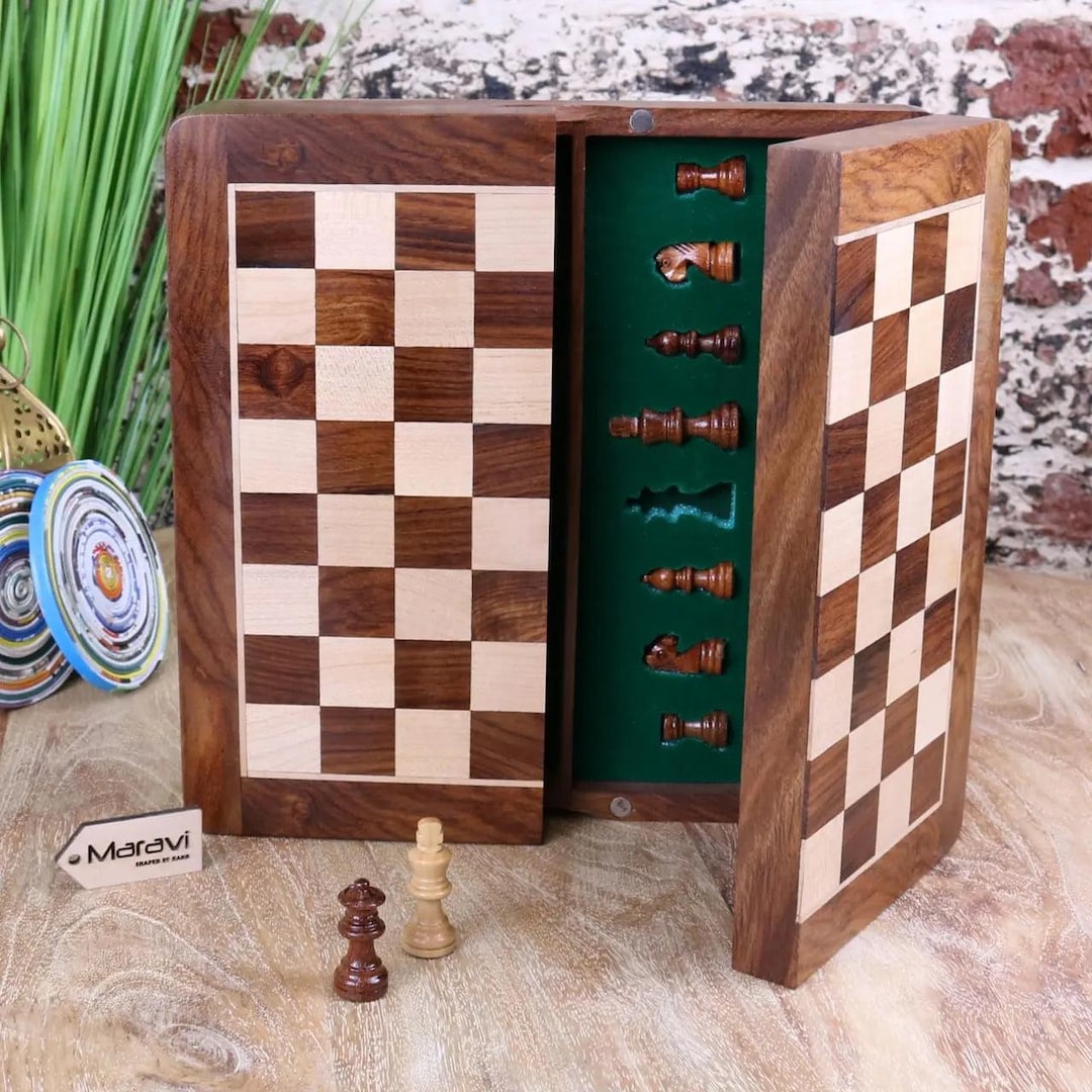 Shatranj Wooden Chess Set 26cm - Etsy UK