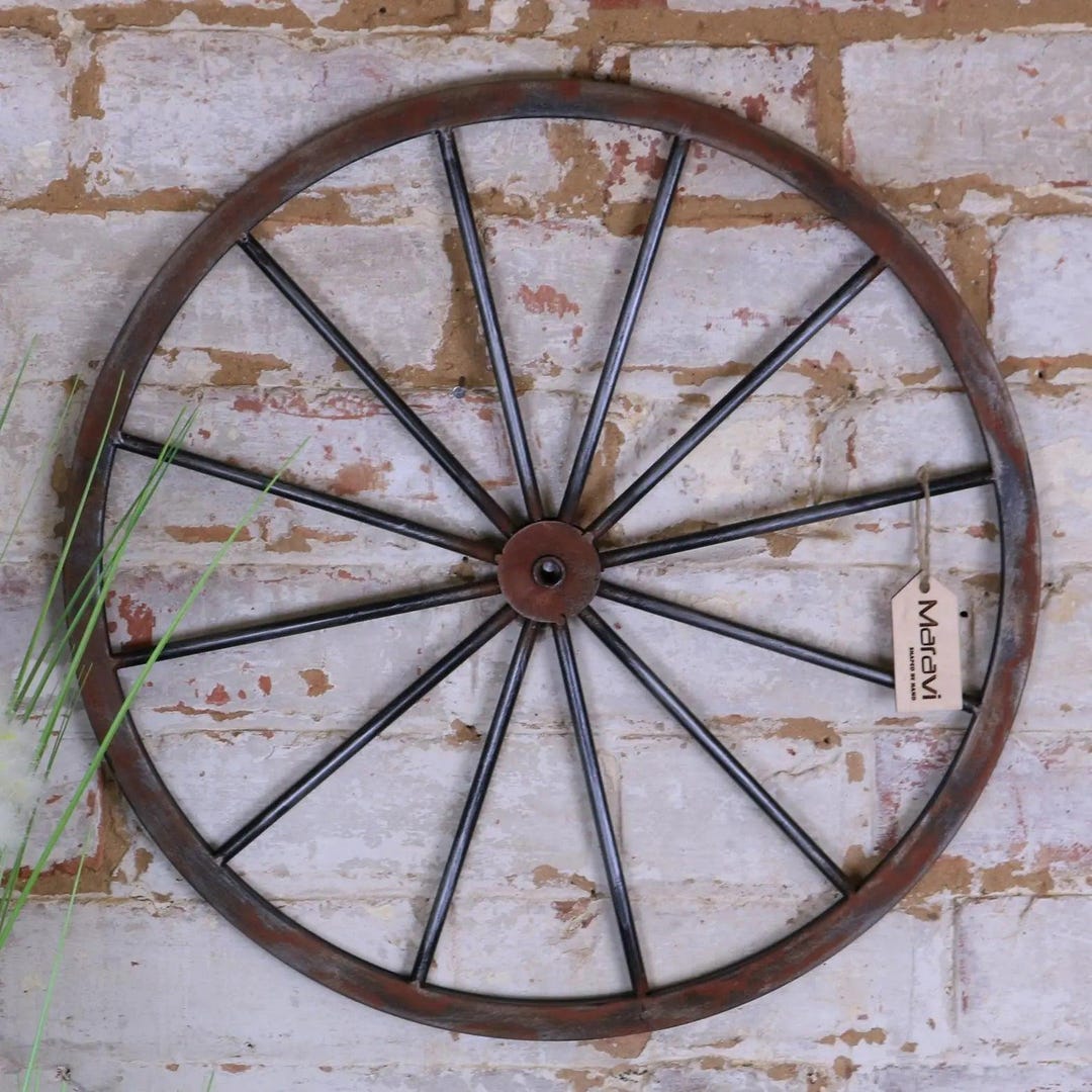 Sawali Rustic Wheel Hanging Ornament - Etsy