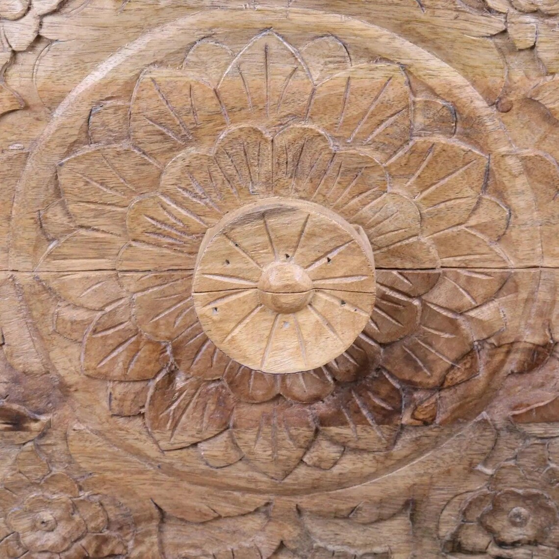 Ladha Mango Wood Carved Bedside Cabinet - Etsy