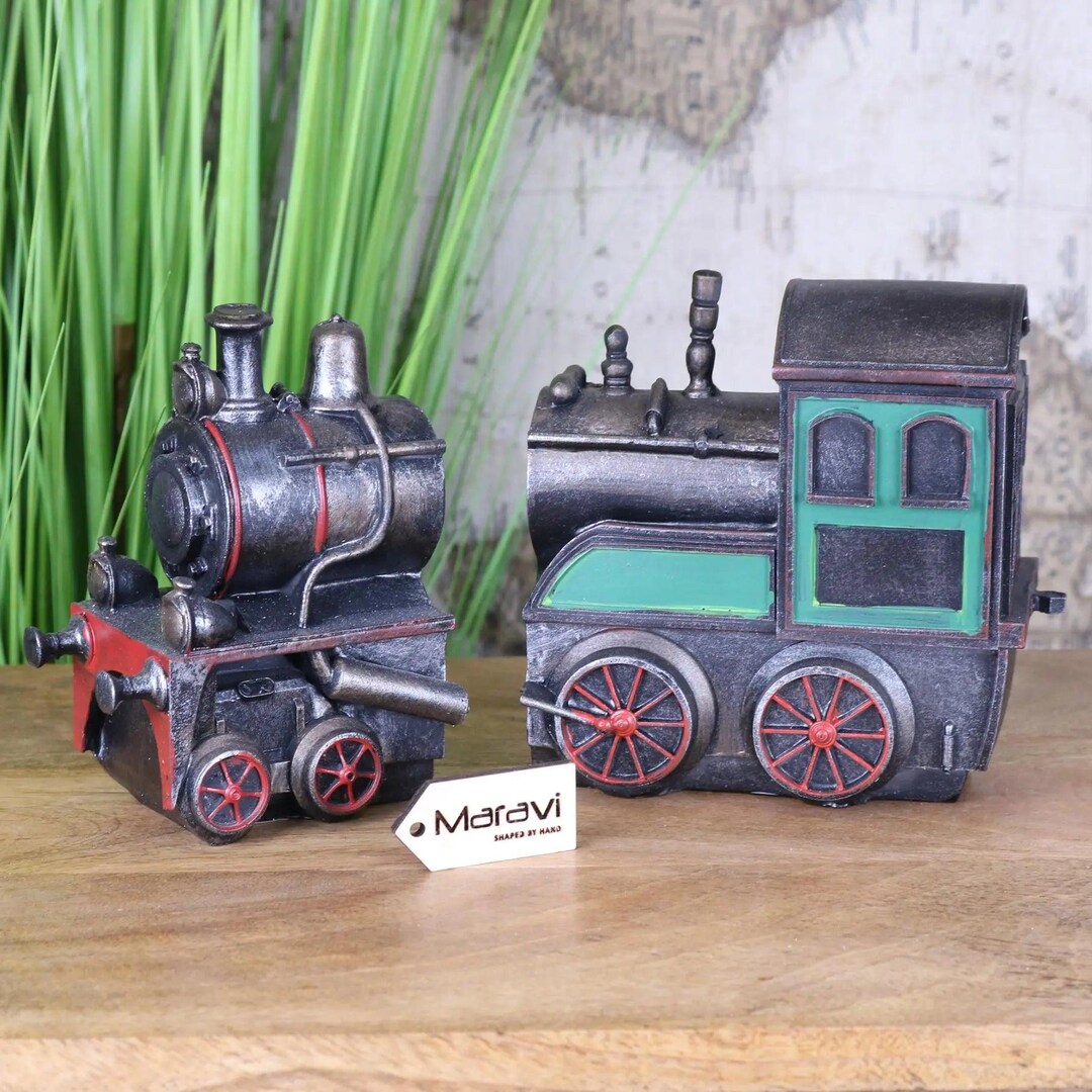Mahun Steam Model Train Bookends - Etsy