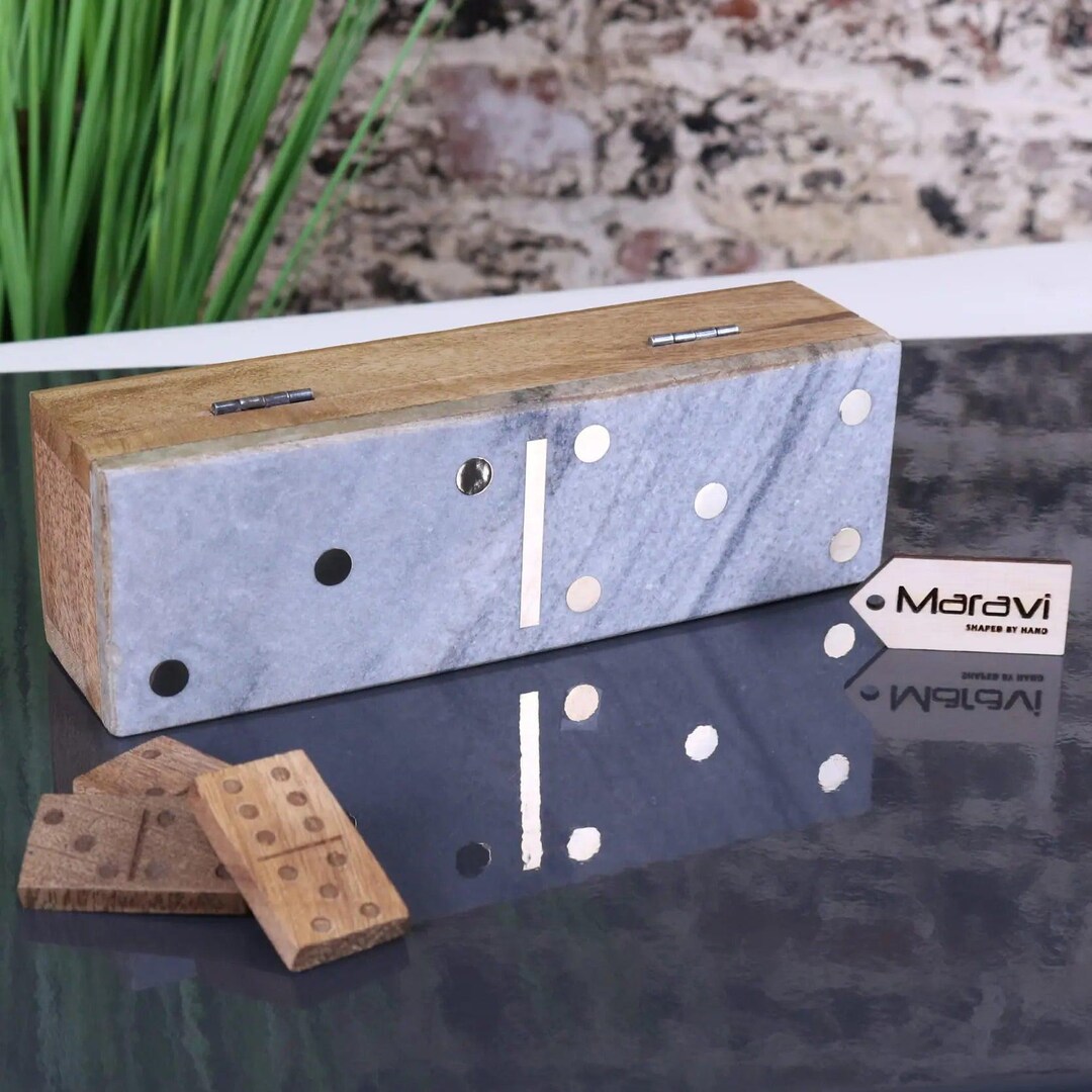 Osian Marble Lid Luxury Dominoes Set - Etsy