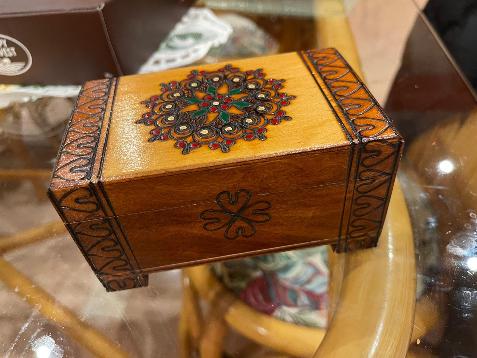 Vintage Wooden Box Hand Carved Wood Box - Etsy