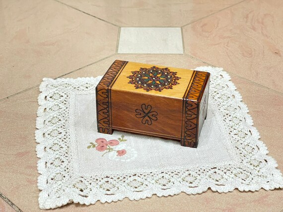 Vintage Wooden Box Hand Carved Wood Box | Etsy
