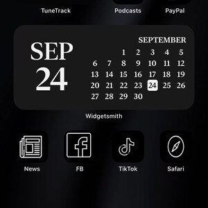 Black App Icons, Dark Grey Minimalist Line Design Aesthetic Ios 14 Icon ...