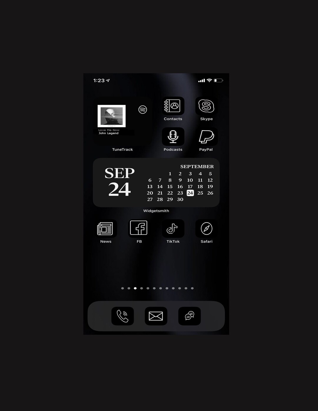 Ios Black App Icons, Dark Grey Minimalist Line Design Aesthetic Ios 14 ...