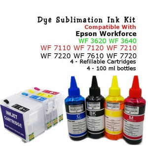 Dye Sublimation Ink, Epson Sublimation Epson Workforce WF-7210 WF-7710 ...