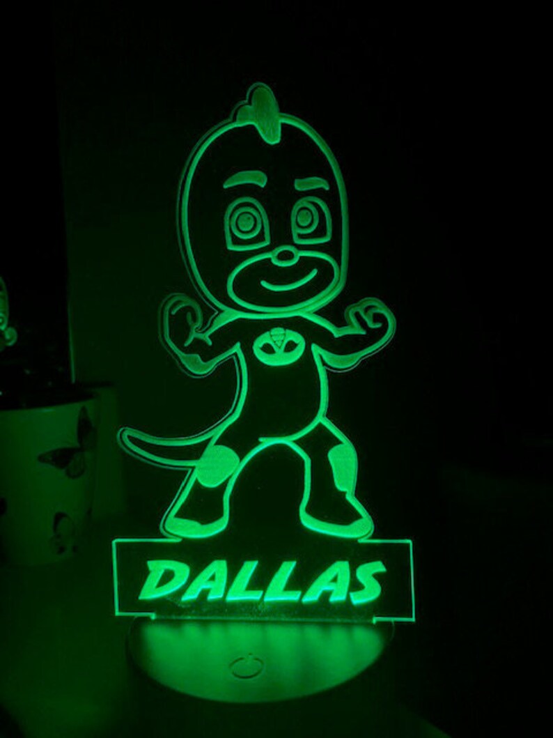PJ Masks Gekko Light Night Light Personalized Night Light - Etsy