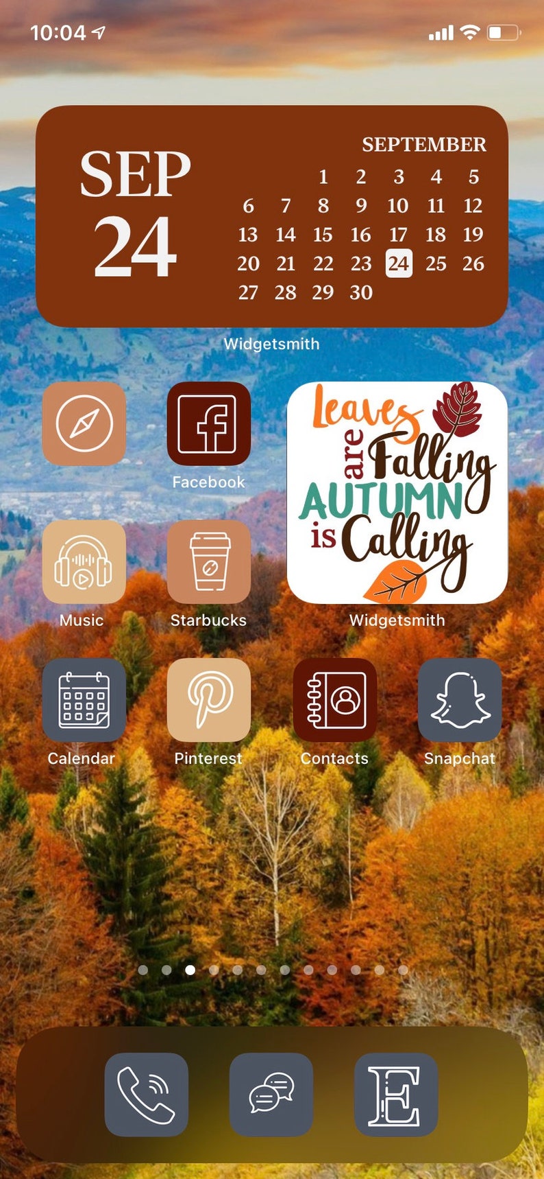 App Icons Fall Themed Minimalist Line Design Aesthetic iOS 14 | Etsy
