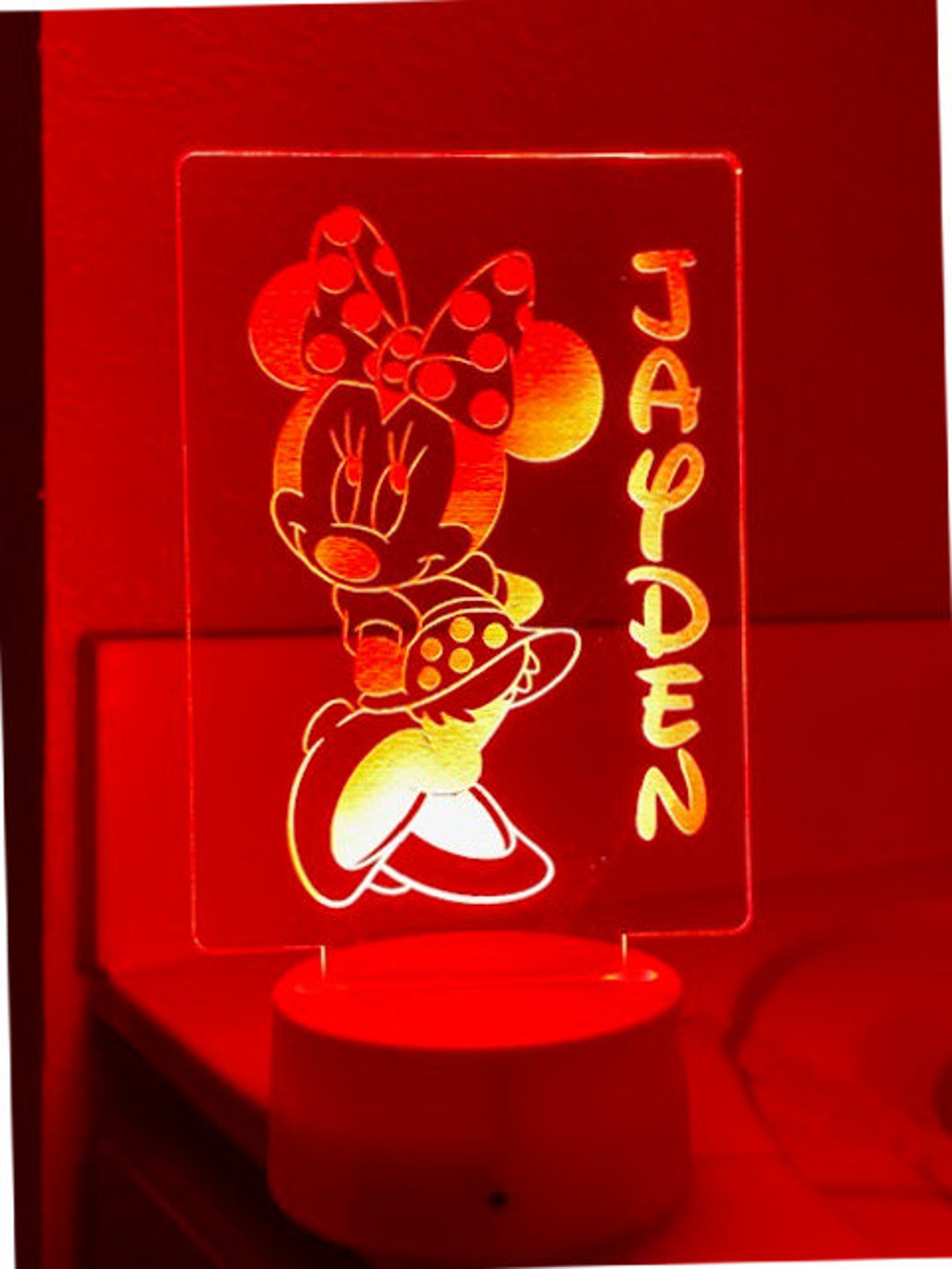 Minnie Mouse Night Light Night Light Personalized Night - Etsy