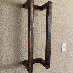 Rustic Wooden Floating Towel Rack, Wooden Bathroom Decor, Bathroom ...