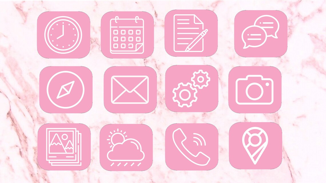 12 Pink Ios 14 App Icons Ios 14 App Cover App Icons Pink - Etsy