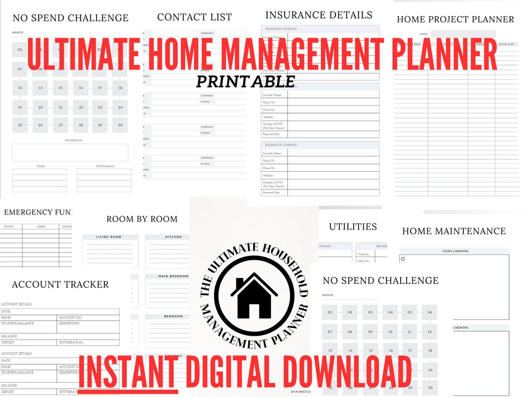 Household Management Planner Printables, Home Management, Household ...