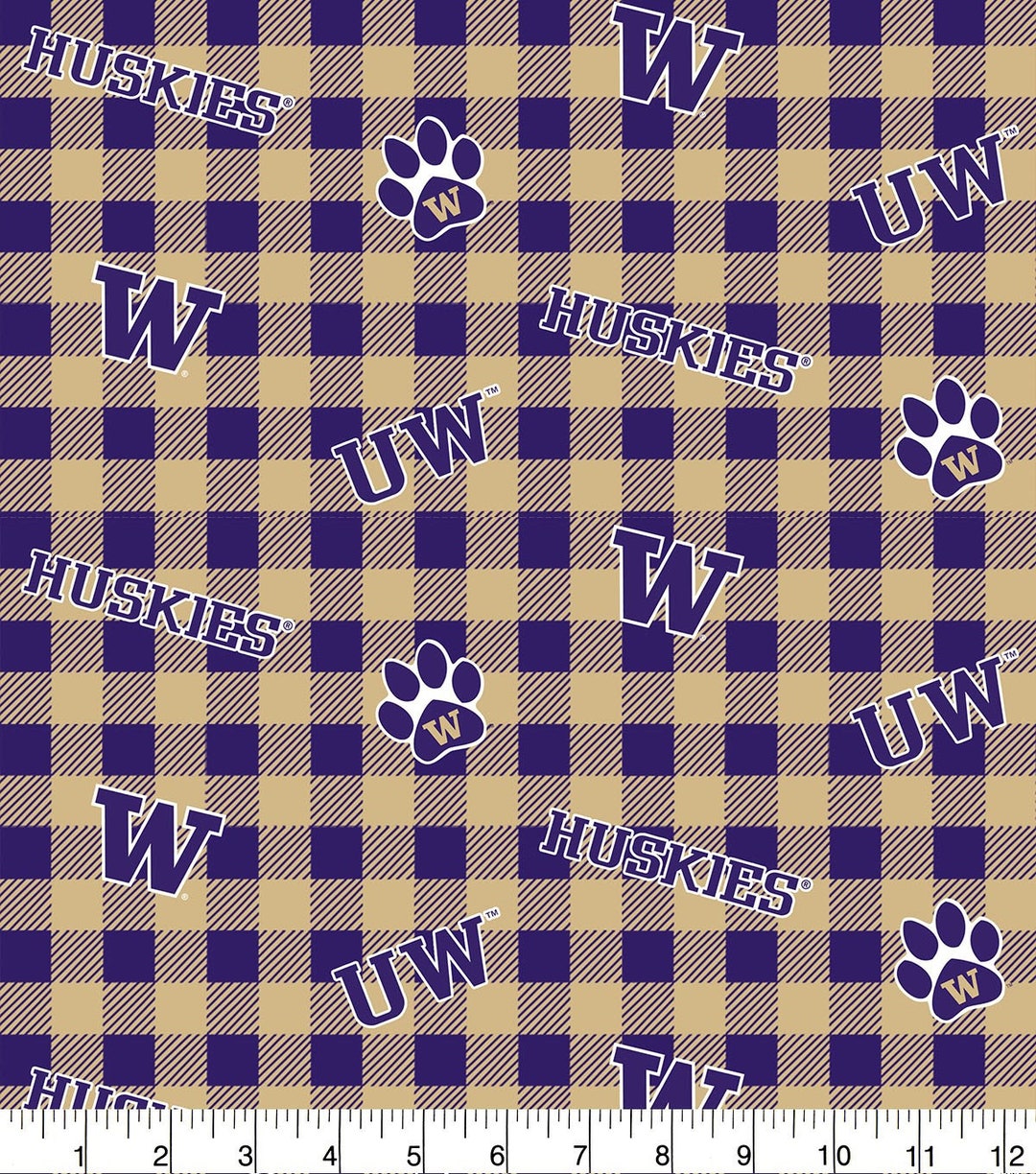 University of Washington Fabric,purple & Gold Fabric,university Fabric ...