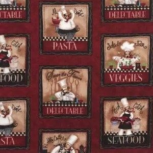 Chef Fabric Red Fabric Fabric by the Yard Cotton Fabric - Etsy