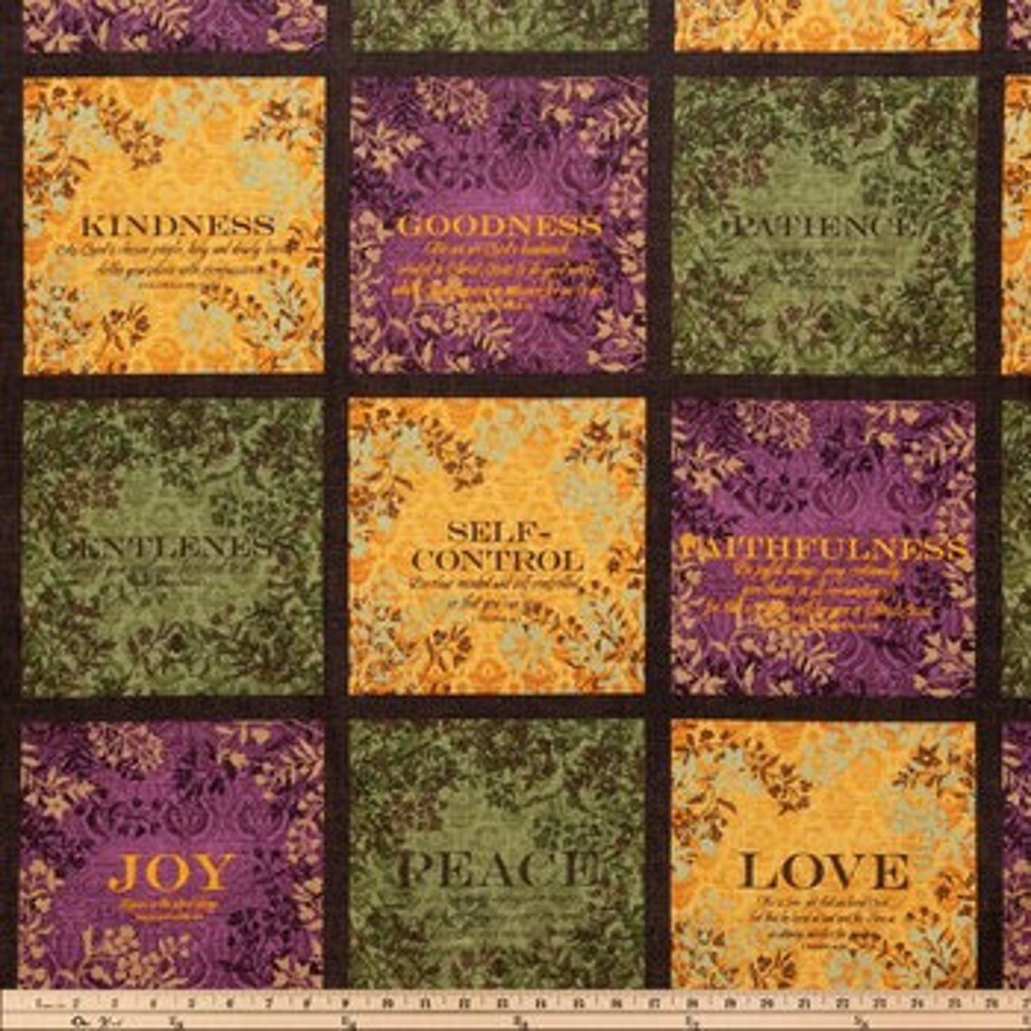 Religious Fabric, Multicolor Fabric, Sayings Fabric, Fabric, Cotton ...