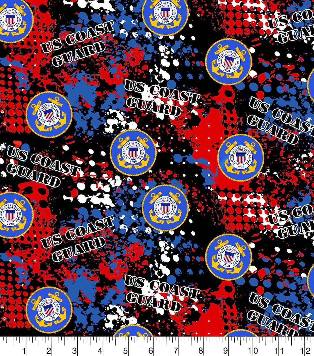 US Coastguard Fabric, US Military, Fabric by the Yard, Quilting, Sewing ...