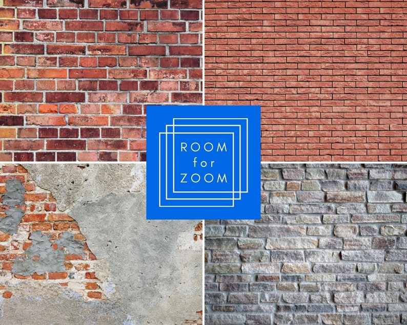 SALE Brick Wall Zoom Backgrounds Green Screen Background, Digital ...