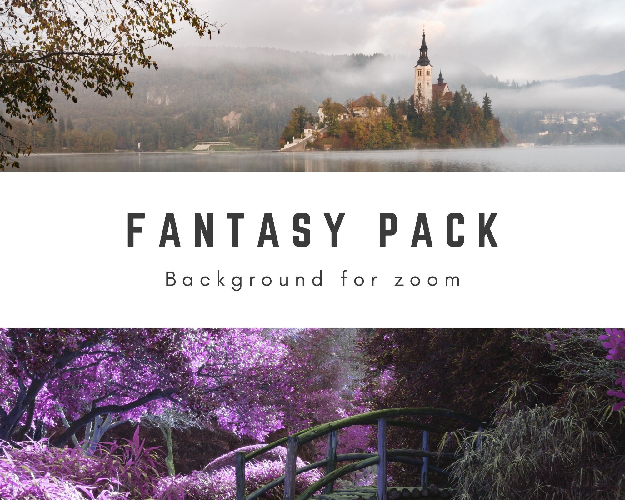 SALE Fantasy Zoom Background Pack - 5 High Quality Photos for Video ...