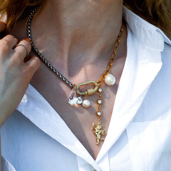 Gold Carabiner Necklace - Etsy
