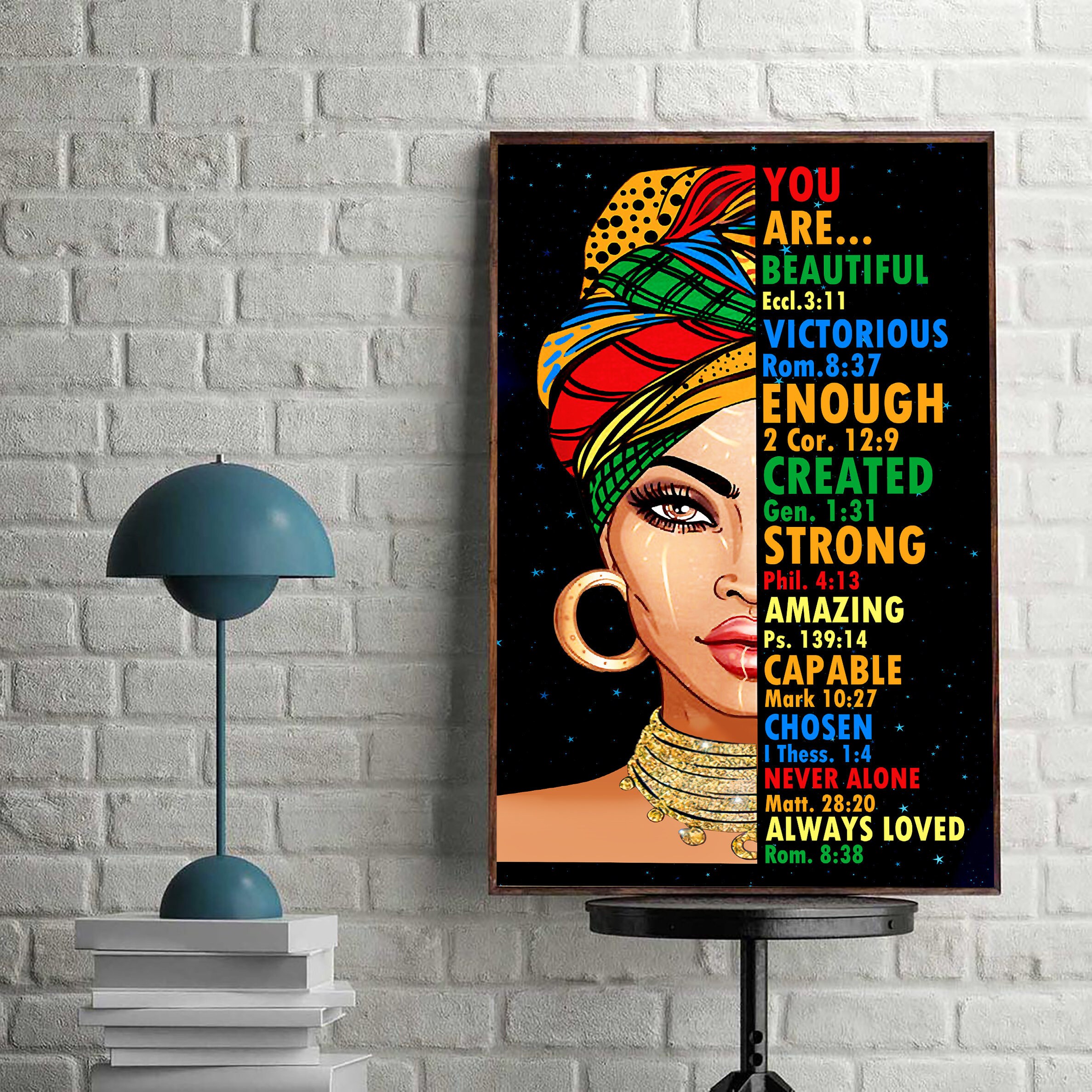 Black Girl You are Beautiful Poster Black Woman Portrait | Etsy