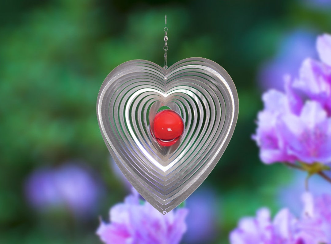 Illumino Stainless Steel Wind Chime Wind Spinner Heart Midy With 35 Mm ...