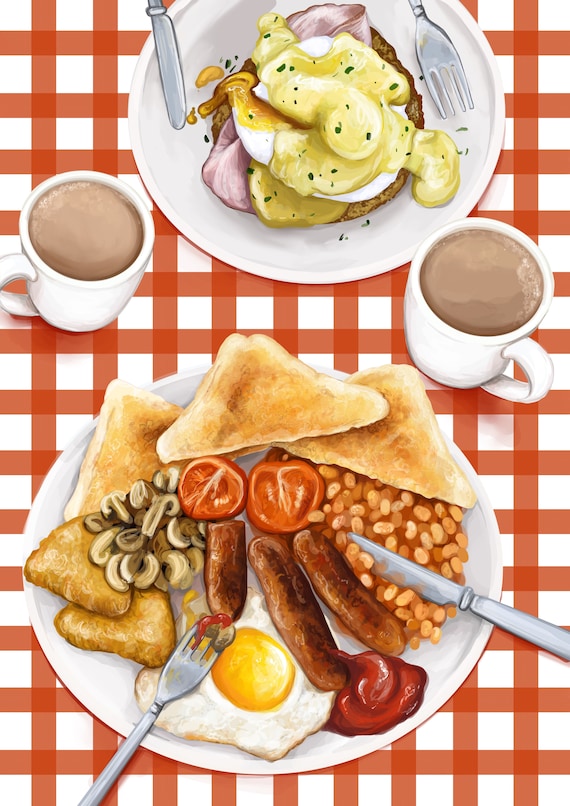 Breakfast Table Illustration Breakfast Project Vector Images