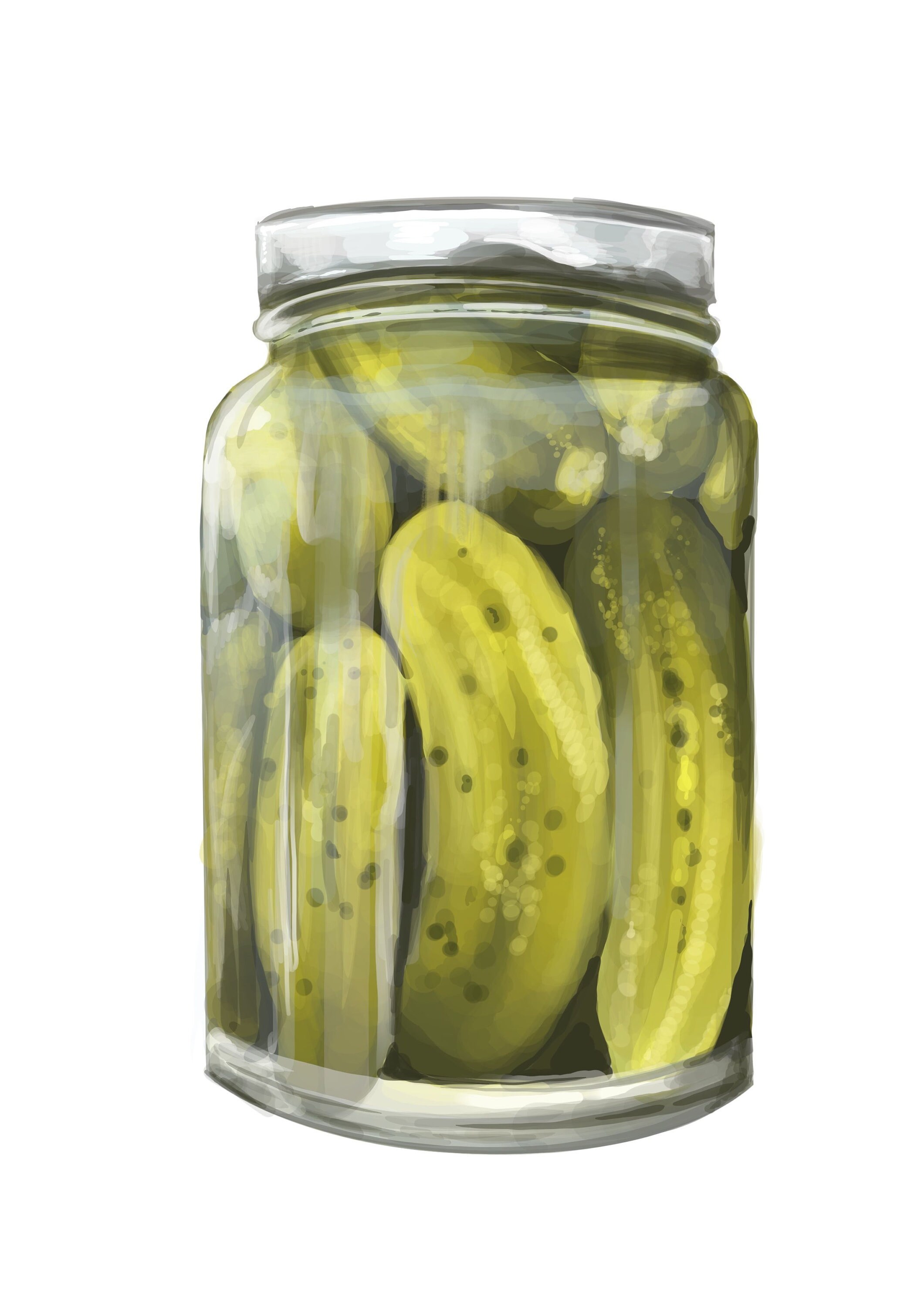 Jar of pickled gherkin food illustration art print A5 A4 & | Etsy