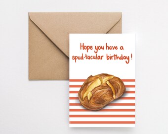 Birthday Card Spud - Etsy