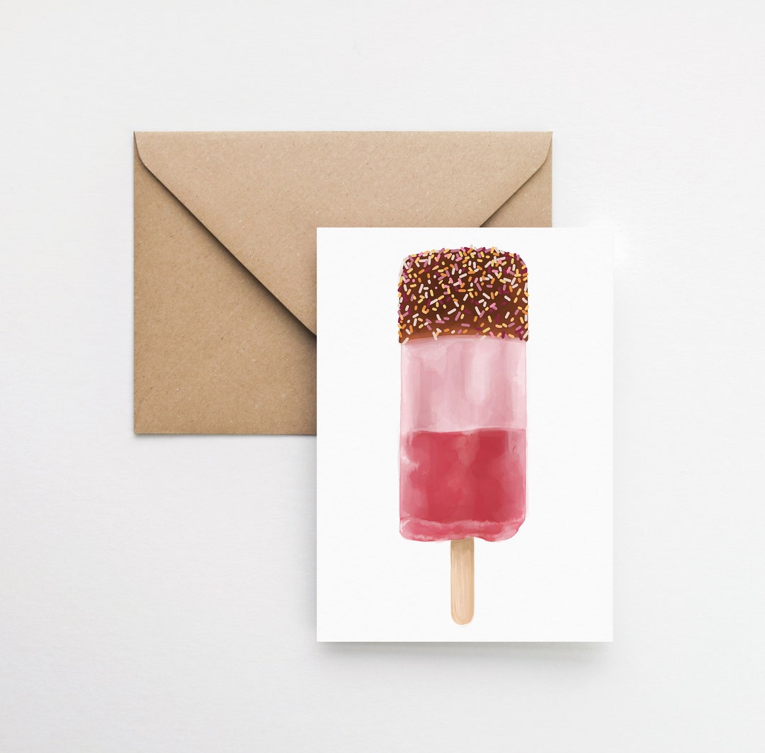 Pink Fab Ice Lolly Summer Greeting Card | Birthday - Etsy