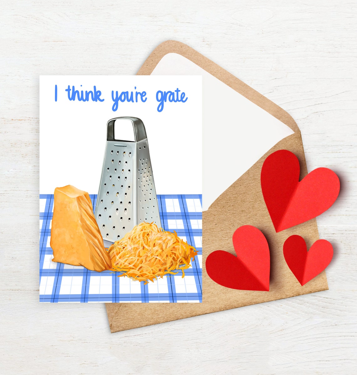 I Think You’re Grate Greeting Card | Cheese | Cheddar | Valentine ...