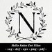 Letter N- Initial Monogram SVG, Initial Monogram Wreath, Monogram ...