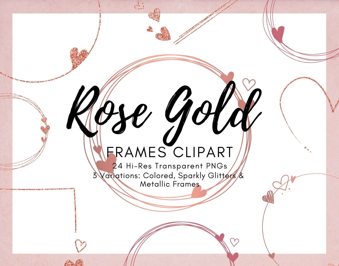 24 Rose Gold Frame Clipart Rose Gold Frames Clipart Rose | Etsy