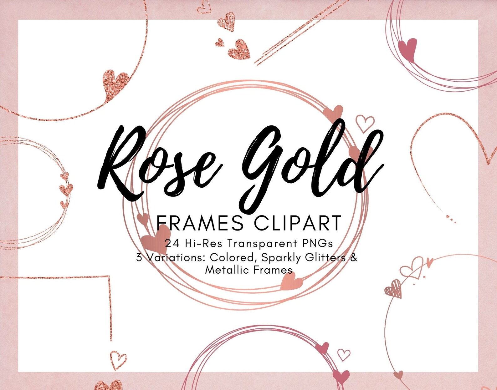 24 Rose Gold Frame Clipart, Rose Gold Frames Clipart, Rose Gold Square ...