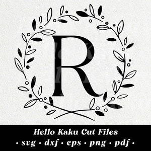 Letter R- Initial Monogram SVG, Initial Monogram Wreath, Monogram ...